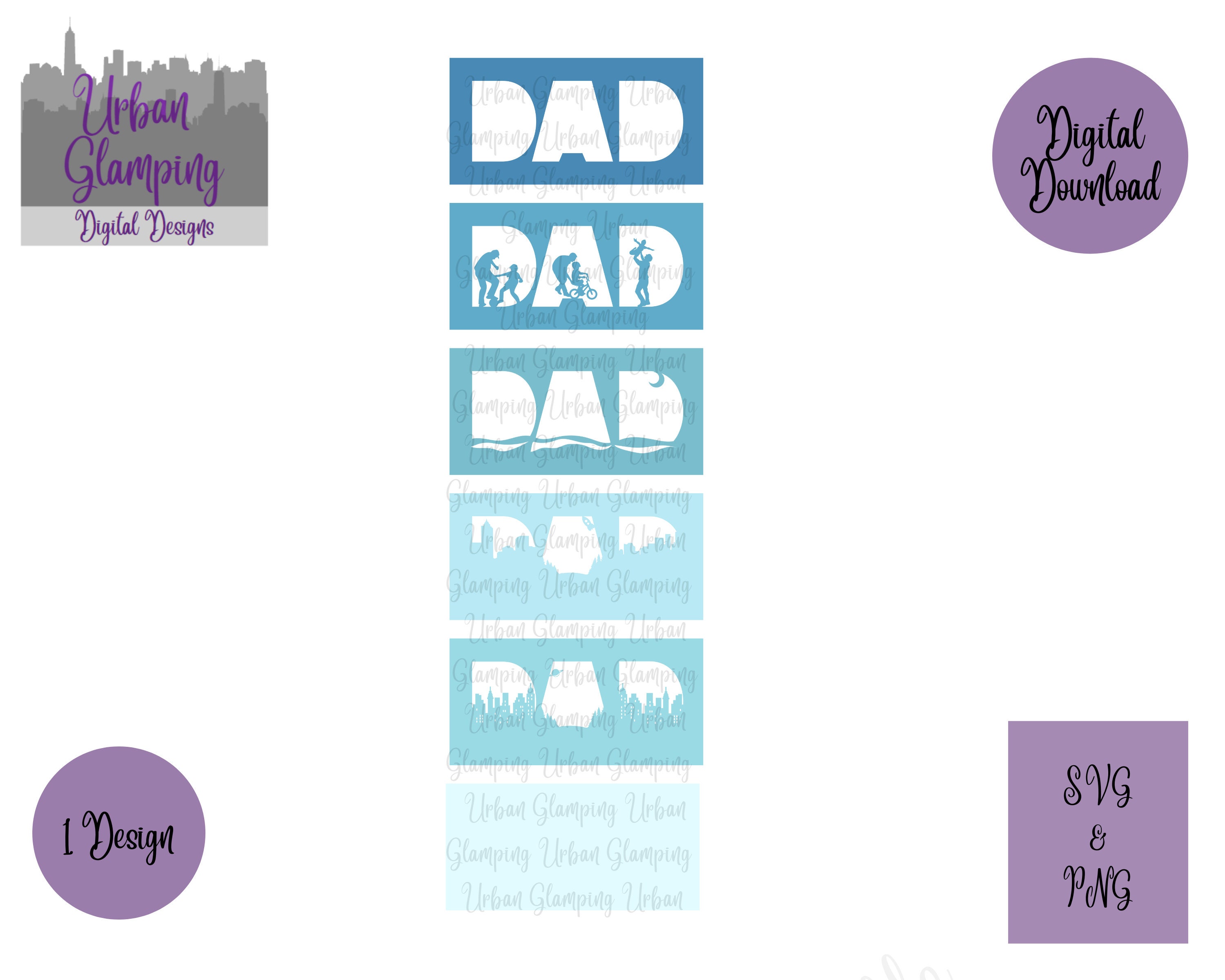 DAD Layered Silhouette SVG Cut File | Digital Download - Etsy