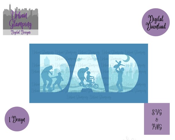 DAD Layered Silhouette SVG Cut File Digital Download - Etsy