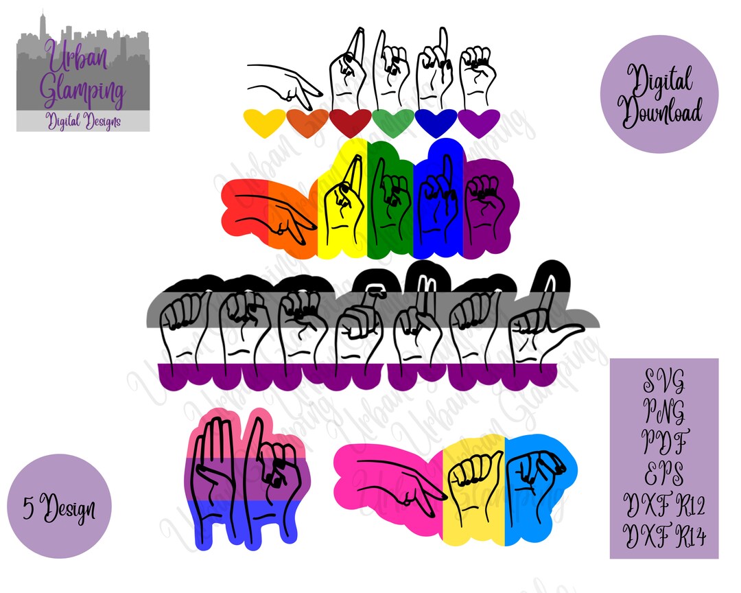 ASL Pride Pack SVG PNG - Etsy