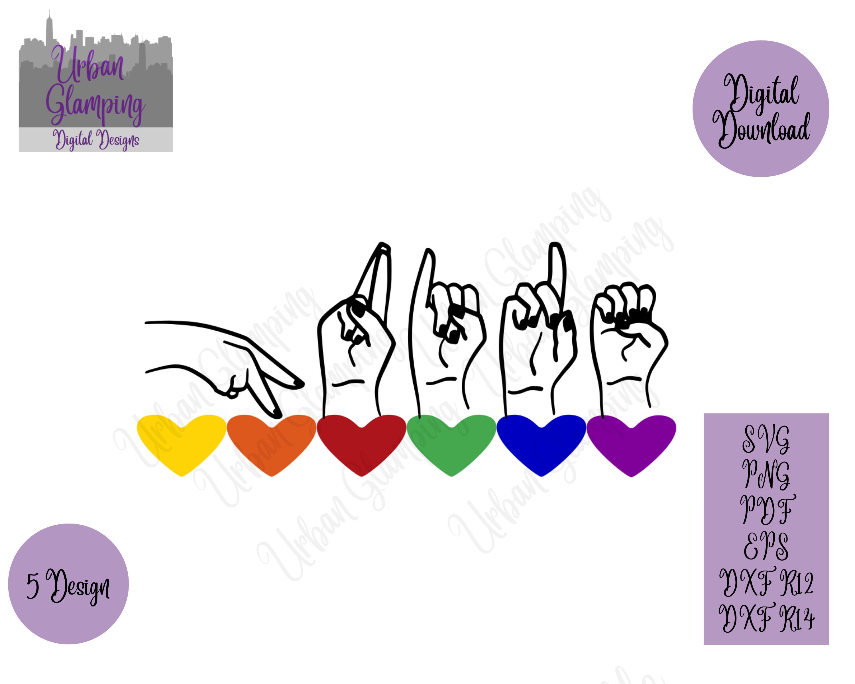 ASL Pride Pack SVG PNG - Etsy