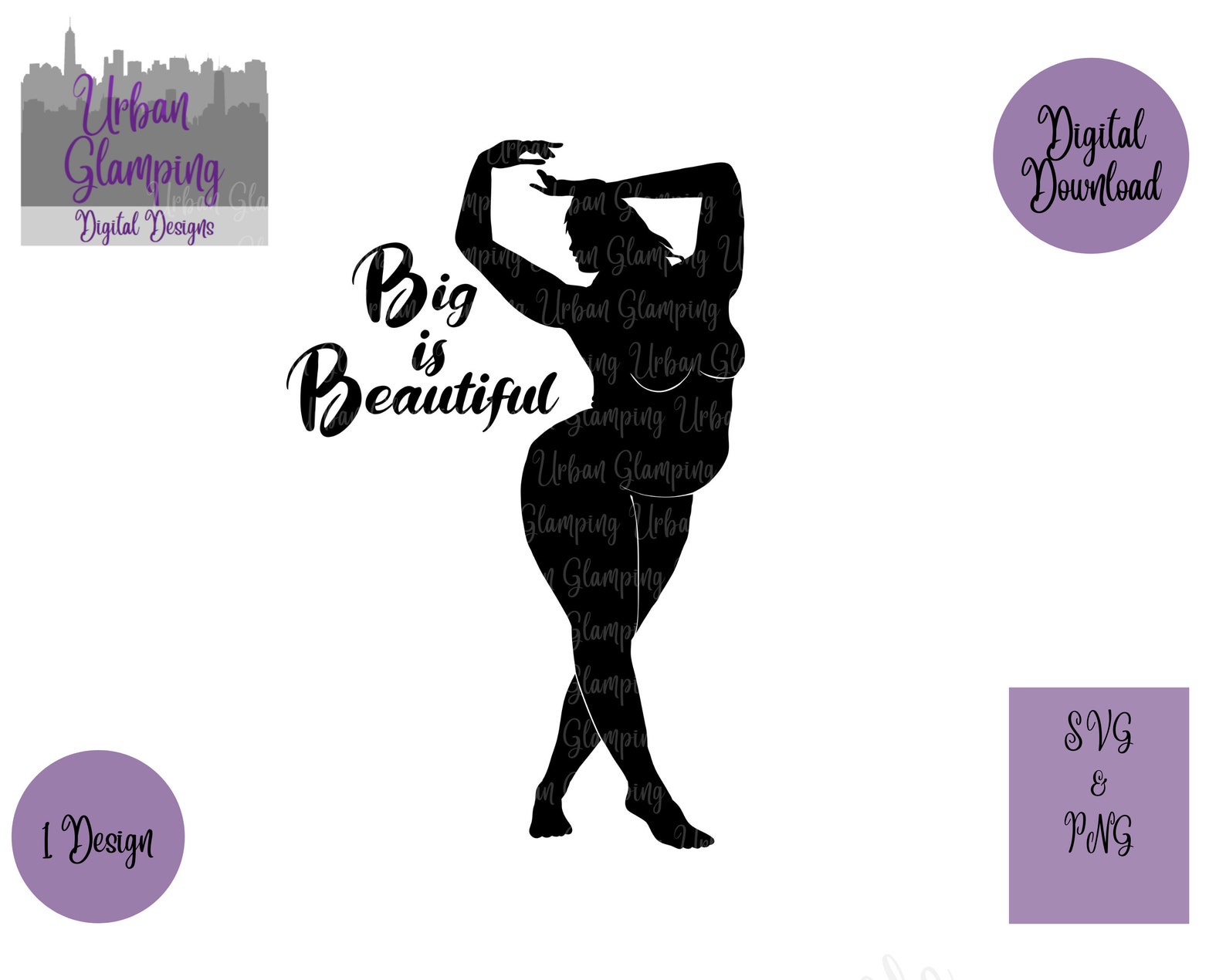 Big is Beautiful SVG PNG | BBW Silhouette | Plus Size Positive - Etsy