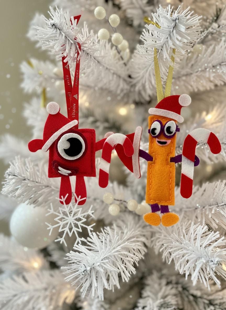3D Numberblocks 1-10 Christmas Ornament, Holiday Decor, Handmade ...