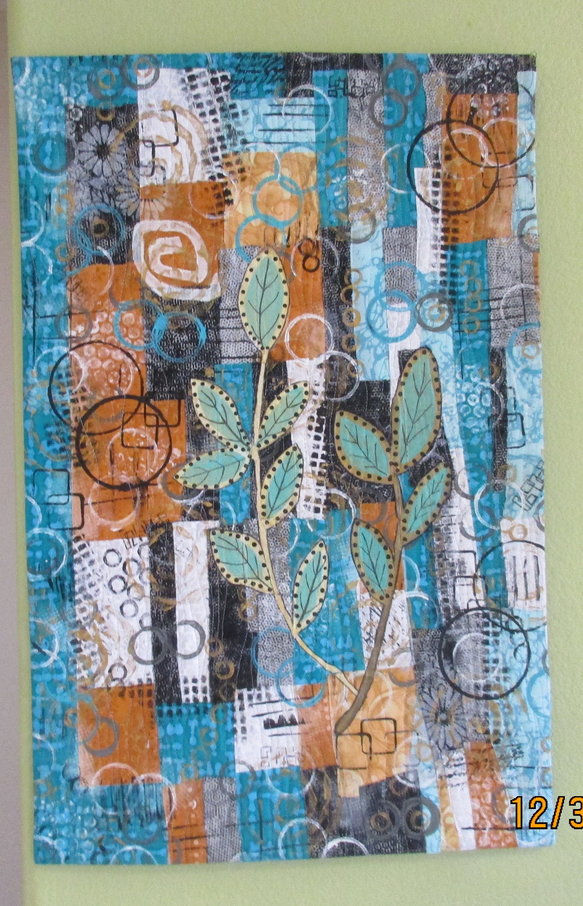 Original Abstract Art Quilt, Mixed Media Art, Colorful Art Quilt ...