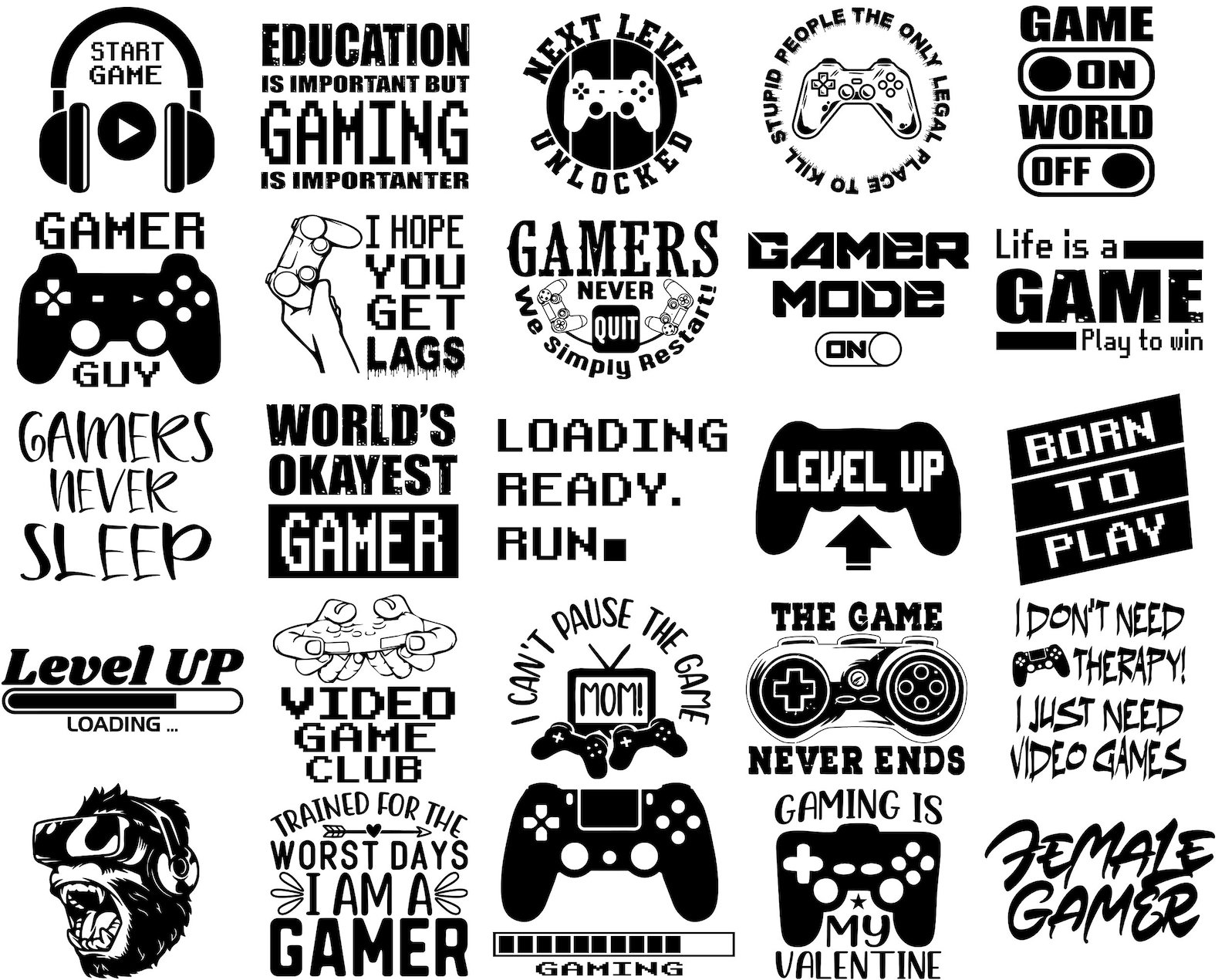 Gamer SVG Bundle Game Controller SVG File Gaming SVG for - Etsy