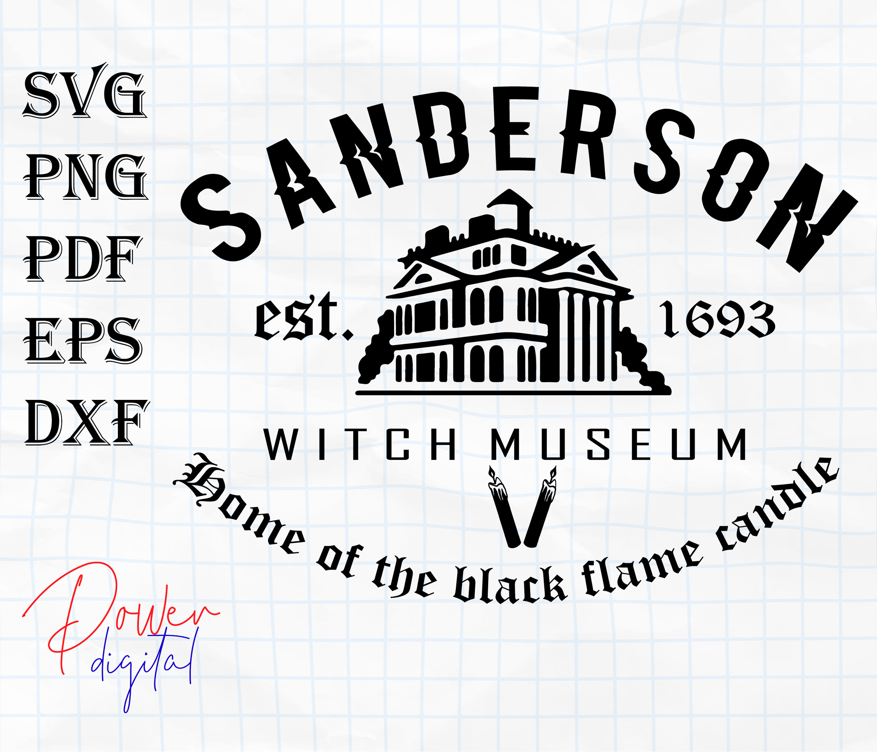 Sanderson Witch Museum SVG Home of the Black Flame Candle - Etsy
