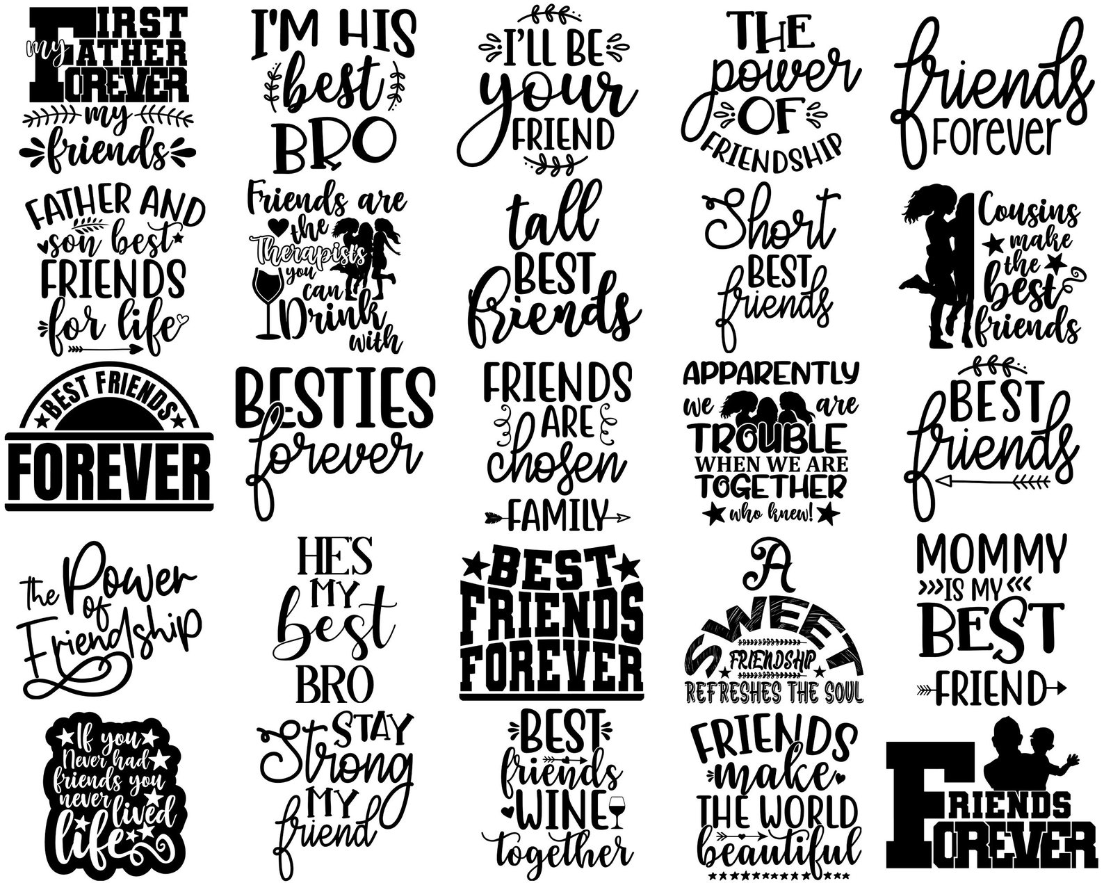 Friendship SVG Bundle Best Friends SVG Files Friends SVG for - Etsy