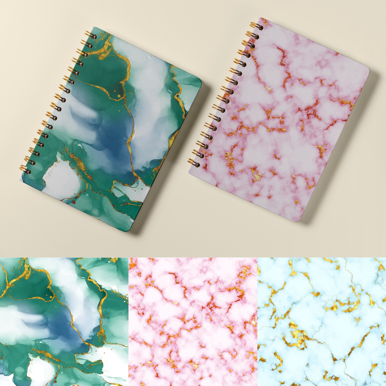 100 Marble Texture Digital Paper Pack: Seamless Scrapbook Patterns (PNG ...