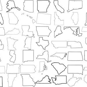All US States SVG Bundle, States Outline SVG File for Cricut, State ...