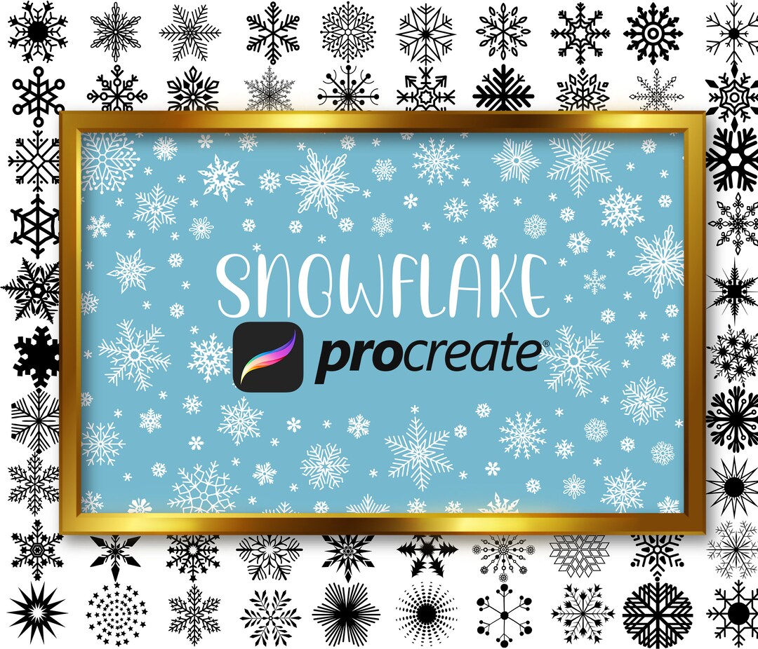 100 Snowflake Procreate Stamps: Winter Brushes Brushset (ipad) - Etsy