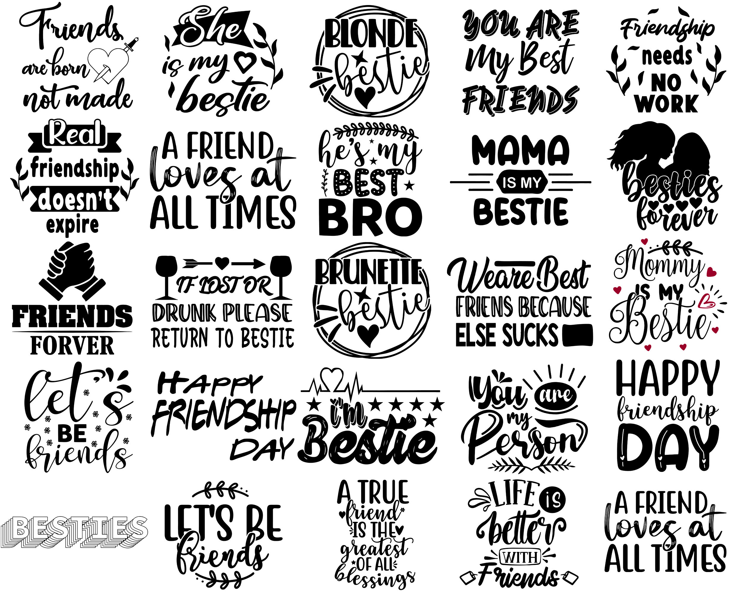 Friendship SVG Bundle Best Friends SVG Files Friends SVG for - Etsy