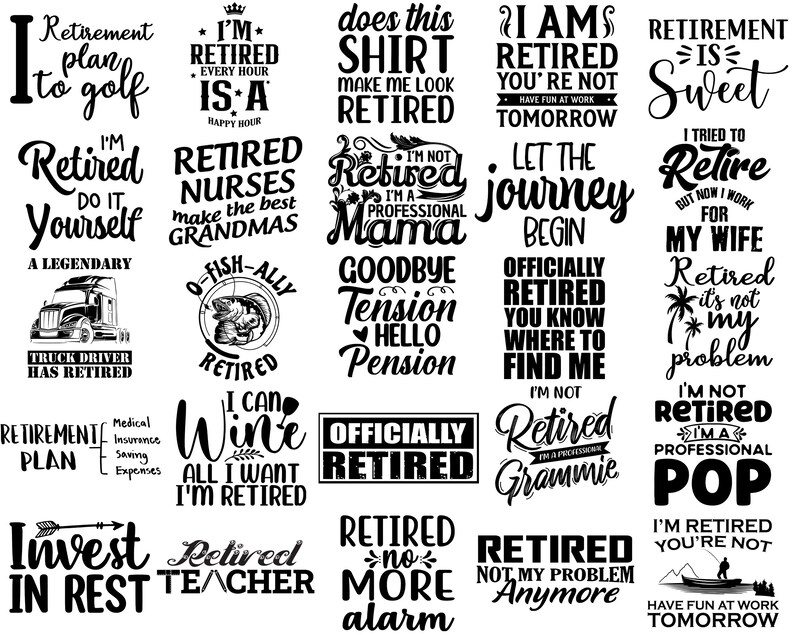 100 Retirement SVG Files: Officially Retired Designs (cricut, PNG) - Etsy