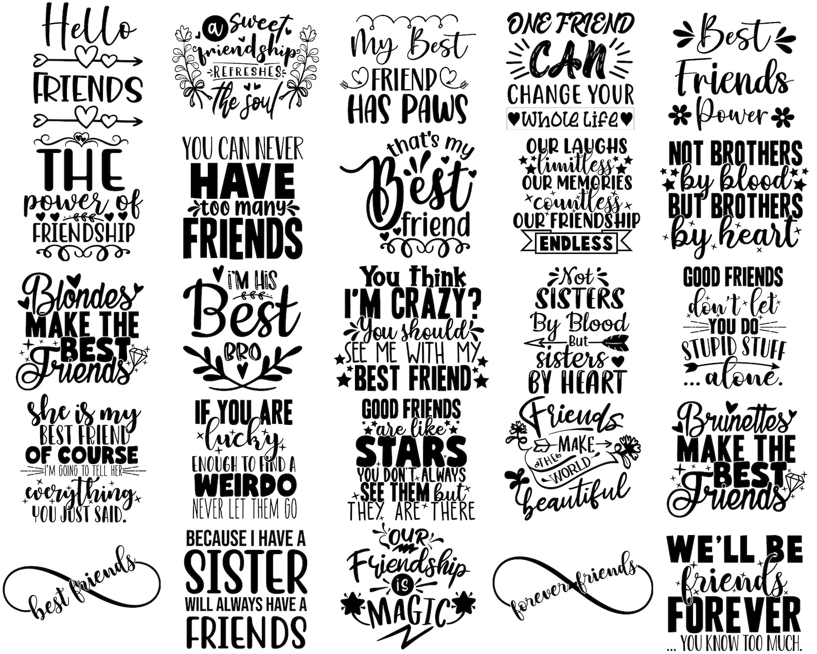 Friendship SVG Bundle Best Friends SVG Files Friends SVG for - Etsy
