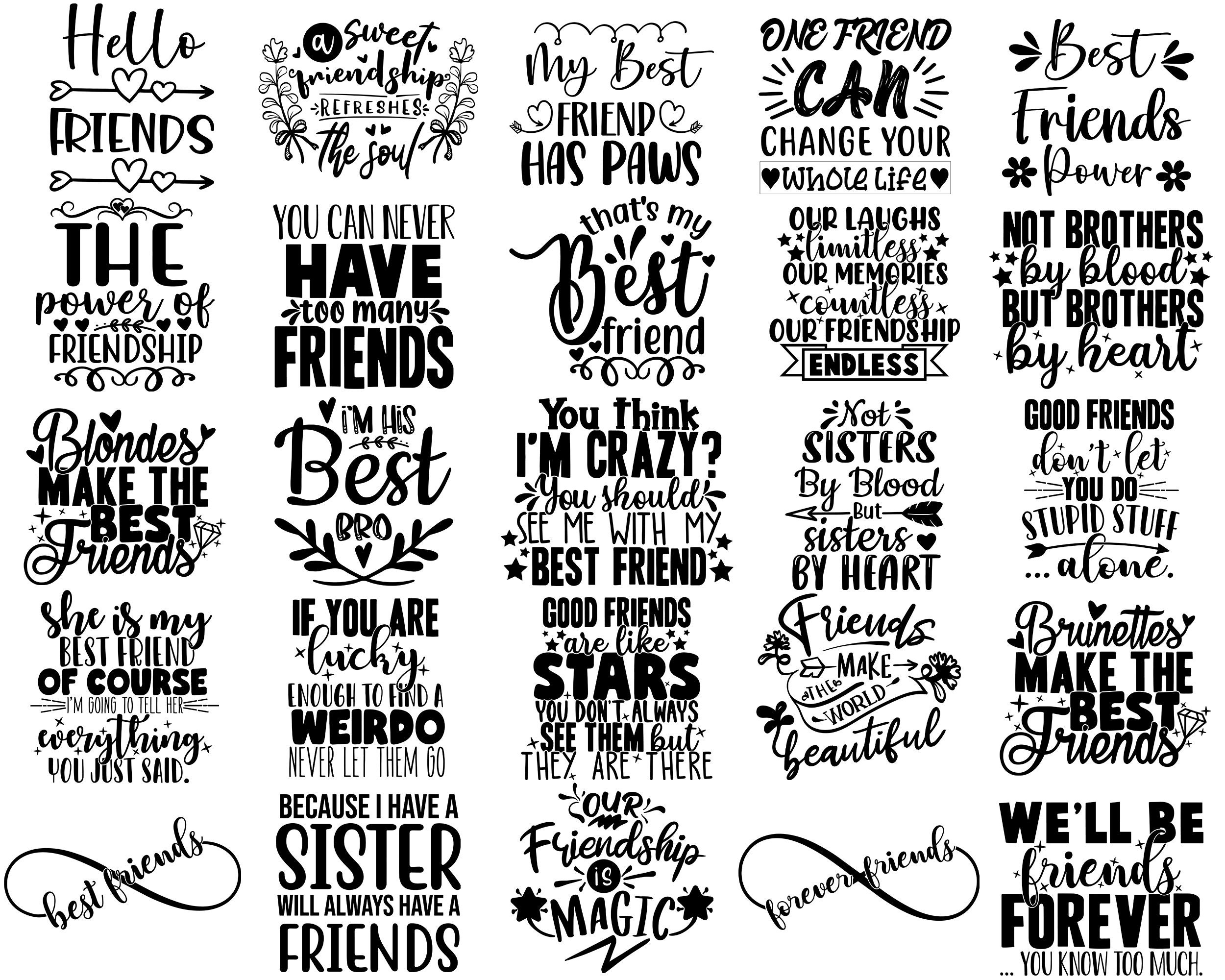 Friendship SVG Bundle Best Friends SVG Files Friends SVG for - Etsy