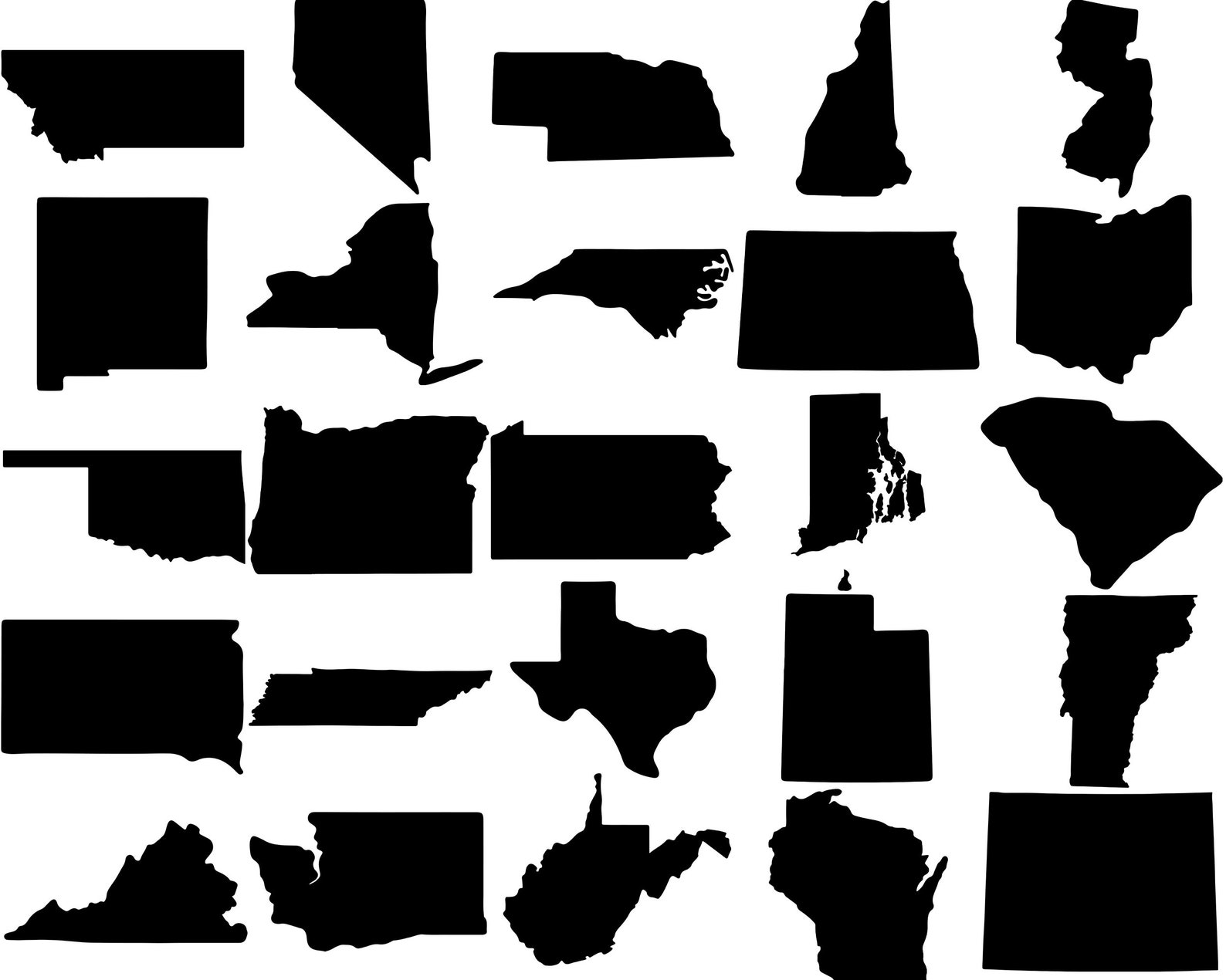 All US States SVG Bundle States Outline SVG File for Cricut - Etsy