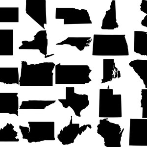 All US States SVG Bundle, States Outline SVG File for Cricut, State ...