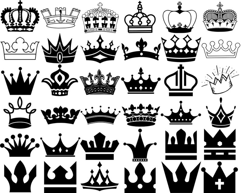 Royal Crown SVG Bundle Crown Svg File King Crown Svg Queen | Etsy
