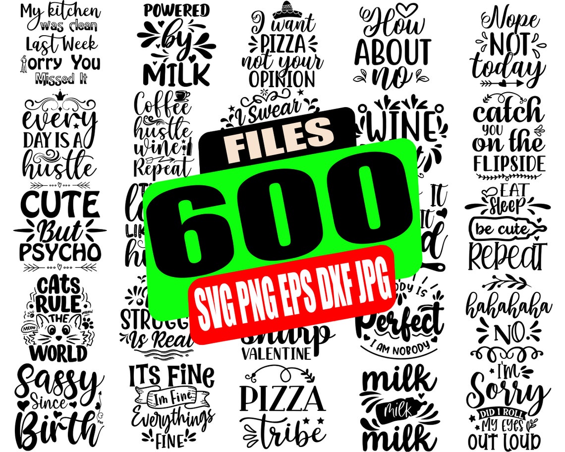Funny Quotes SVG Bundle: Cricut 120 Designs (png, Eps, Dxf, Jpg) - Etsy