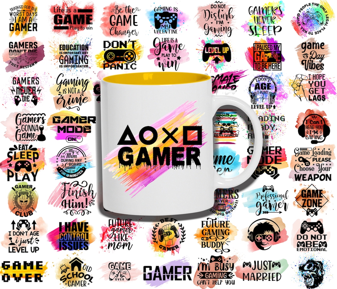 120 Gamer Mug Sublimation Designs, Gaming Mug Wraps, Game Controller ...