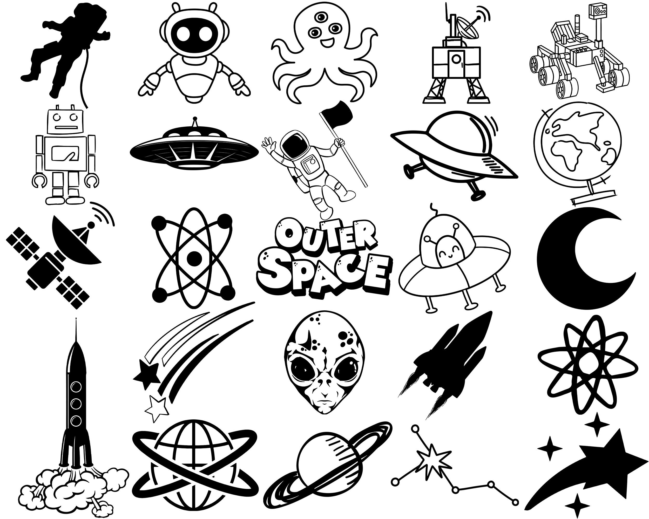 Space Planet SVG Bundle Rocket Moon SVG Astronaut SVG File - Etsy Canada