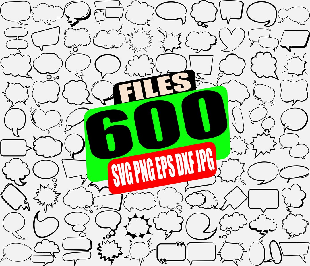 120 Speech Bubble SVG Bundle: Cartoon Thought Bubbles (cut Files) - Etsy