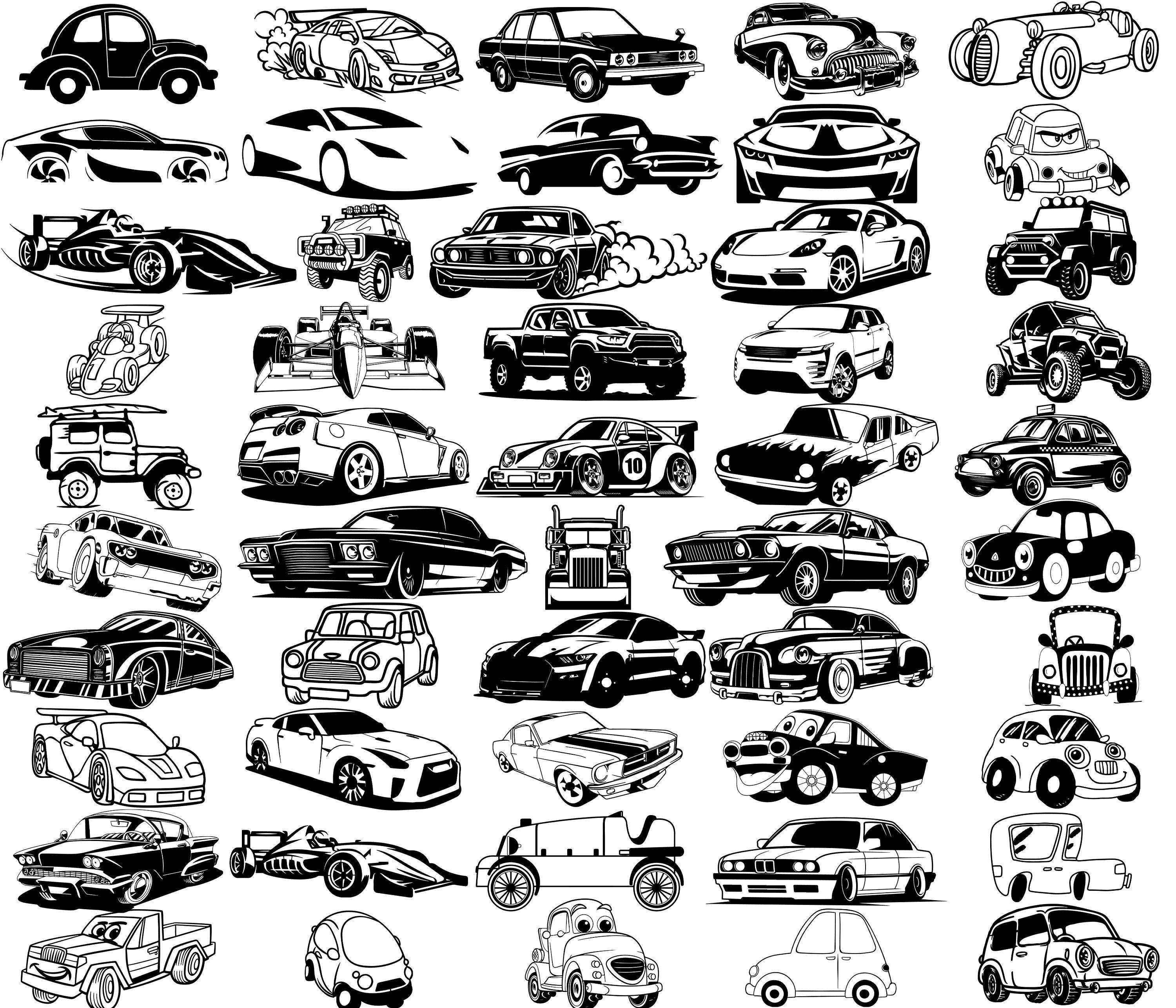 120 Car SVG Files, Vintage, Classic, and Race Car Designs - Etsy