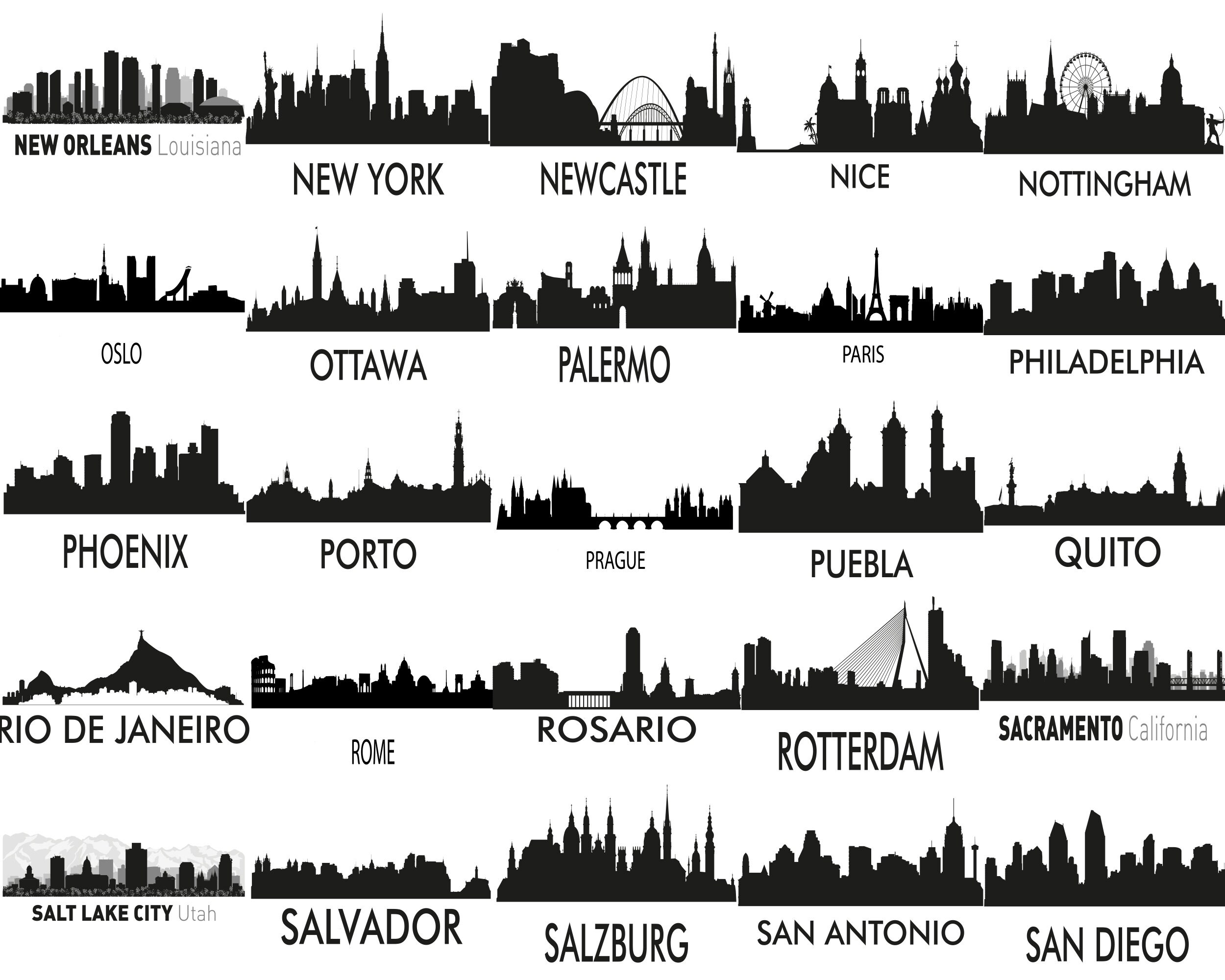 150 Landmark SVG Silhouette File Bundle Big City SVG File - Etsy