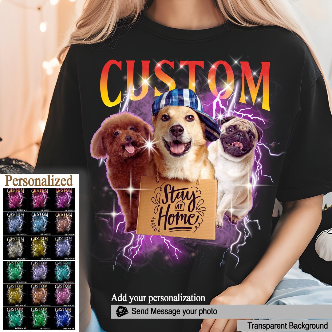 Custom Pet Portrait Shirt: Bootleg Rap Design (PNG) - Etsy