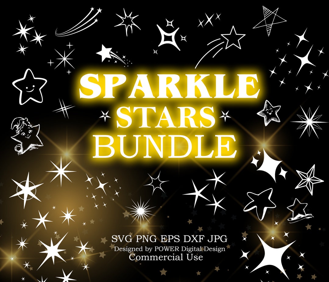 150 Sparkle Stars SVG Bundle, Stars SVG, Bright Stars, Galaxy Stars SVG ...