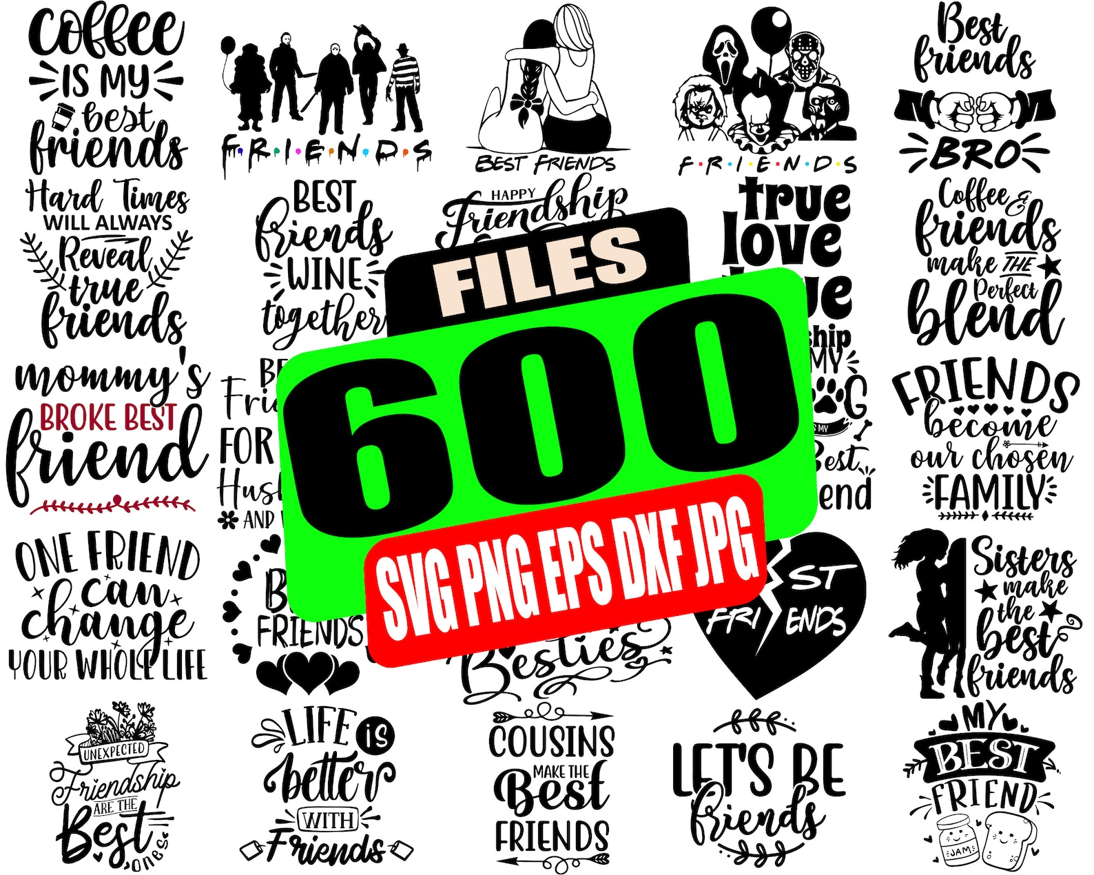 Friendship SVG Bundle, Best Friend Quotes, Cricut Silhouette Cut Files ...