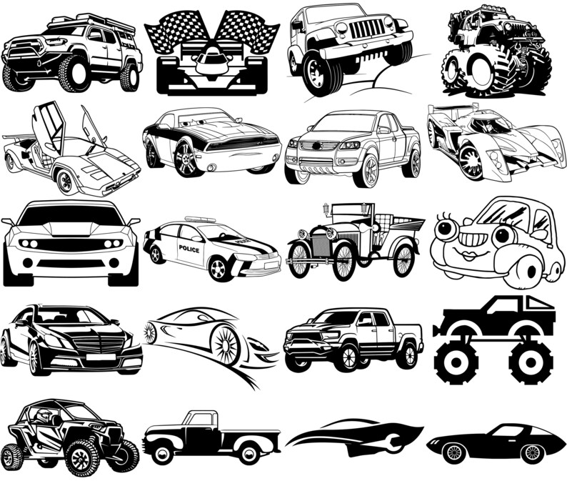 120 Car SVG Files, Vintage, Classic, and Race Car Designs - Etsy