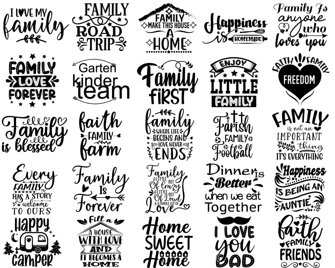 Family Quotes SVG Bundle Family Sign SVG Family SVG Files | Etsy Canada