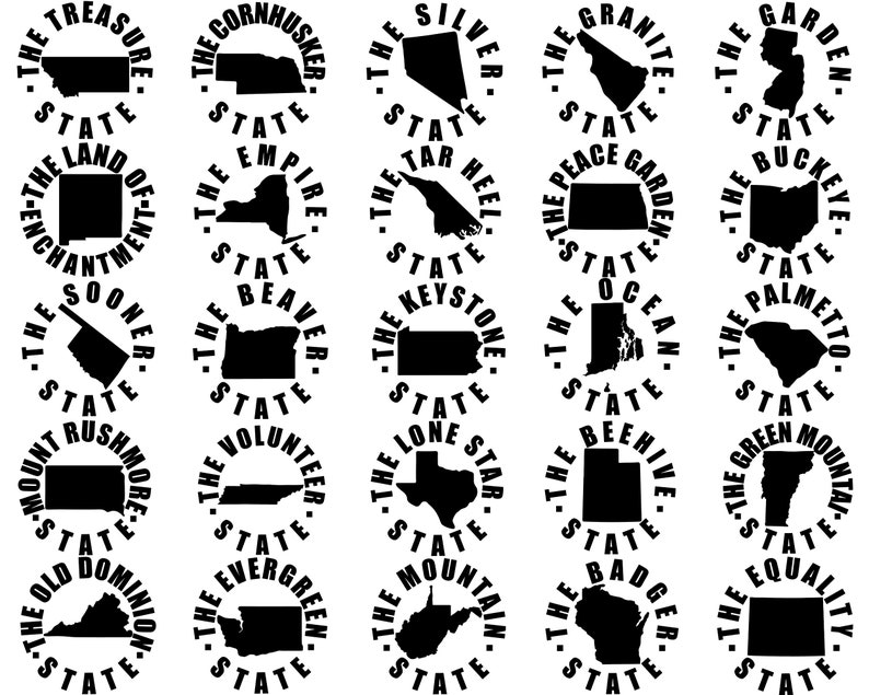 All US States SVG Bundle States Outline SVG File for Cricut - Etsy