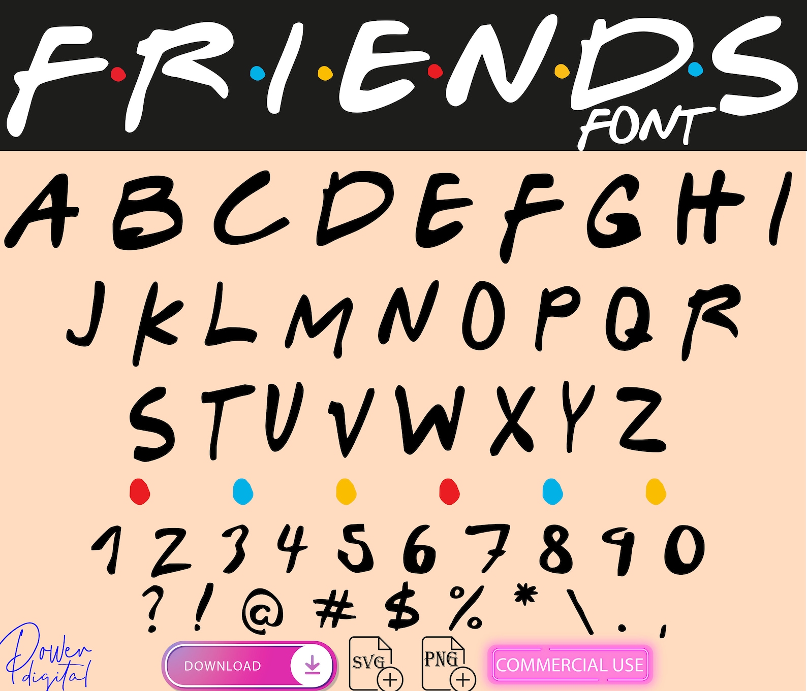 Friends Font SVG File, Friends Alphabet Font PNG, Friends Digital Font ...