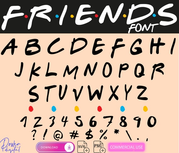 Friends Font SVG File Friends Alphabet Font PNG Friends - Etsy