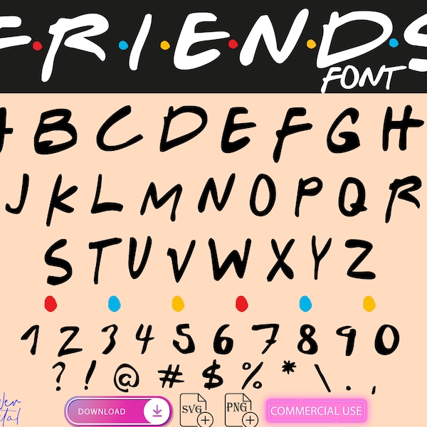 Friends Font - Etsy