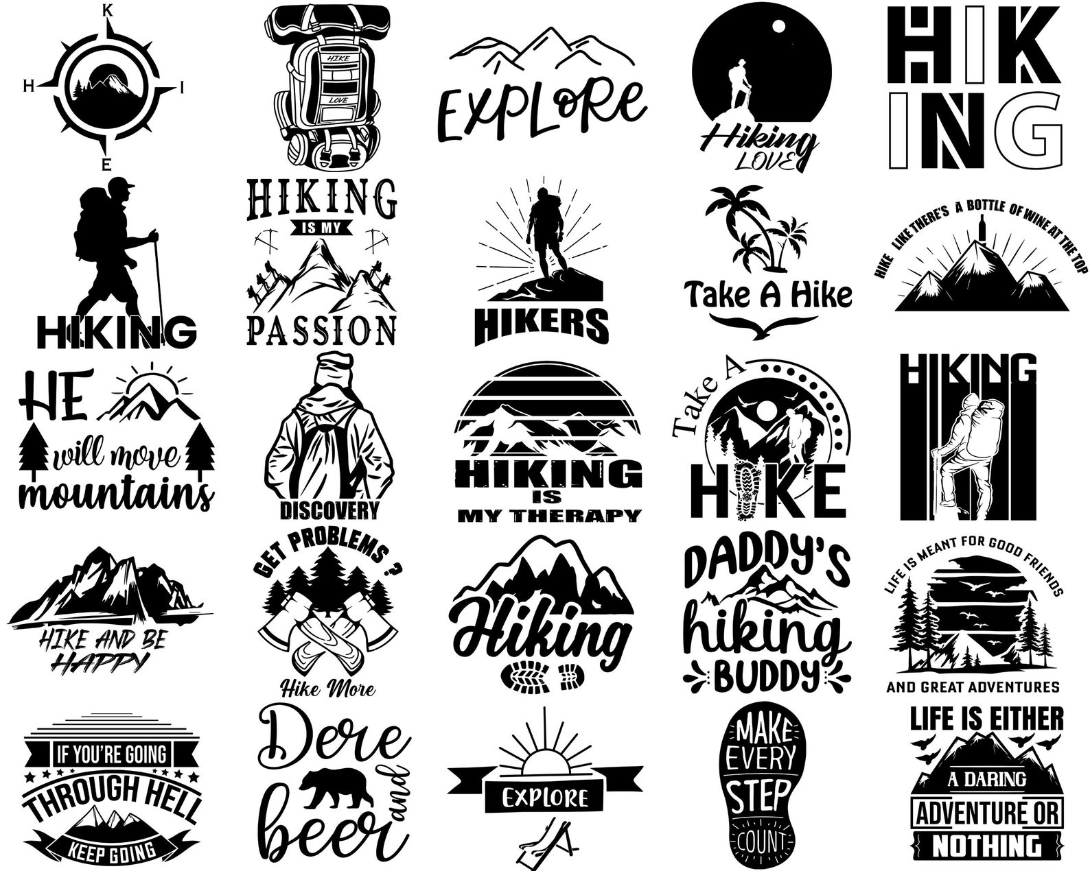 120 Design Hiking Svg Bundle Take A Hike Svg Hiker Svg Etsy