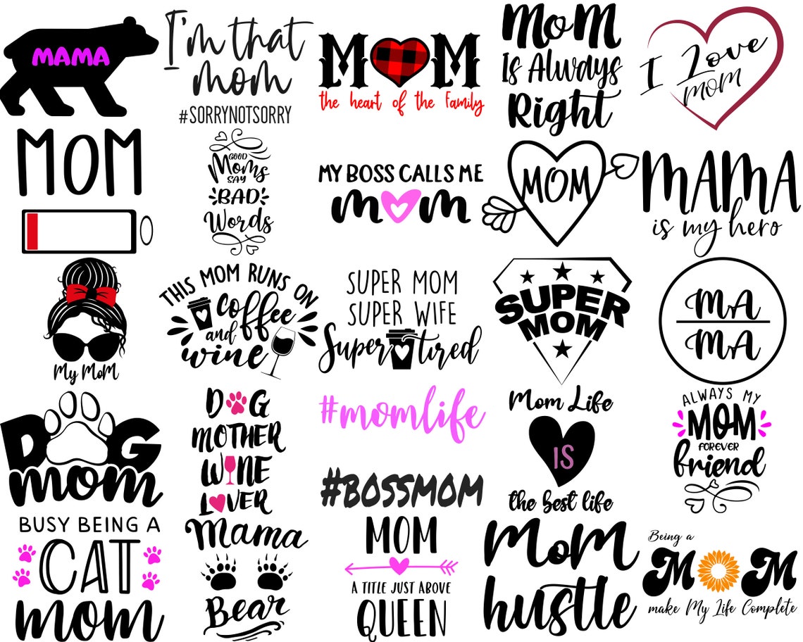 Mom SVG Bundle Mother SVG File Mom Life SVG Mama Svg Cut - Etsy