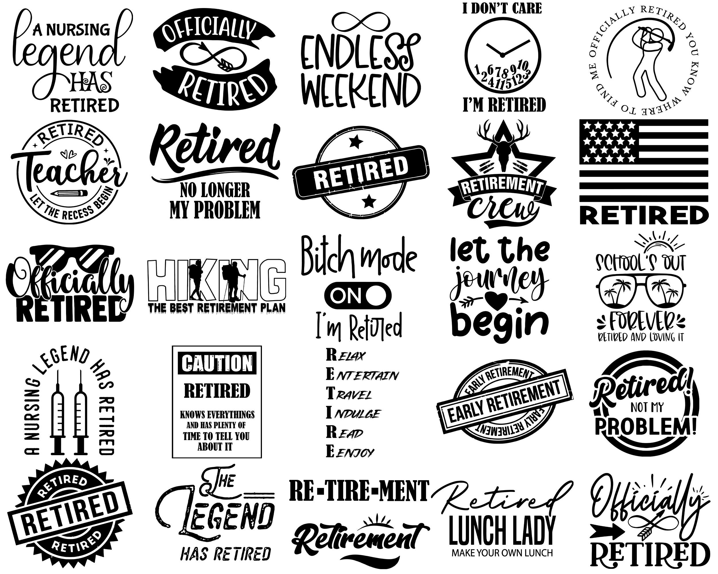 100 Retirement SVG Files: Officially Retired Designs (cricut, PNG) - Etsy