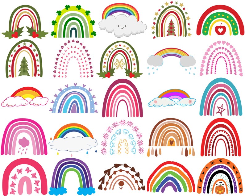 Rainbow SVG Bundle Rainbow Designs SVG File Rainbow SVG for - Etsy