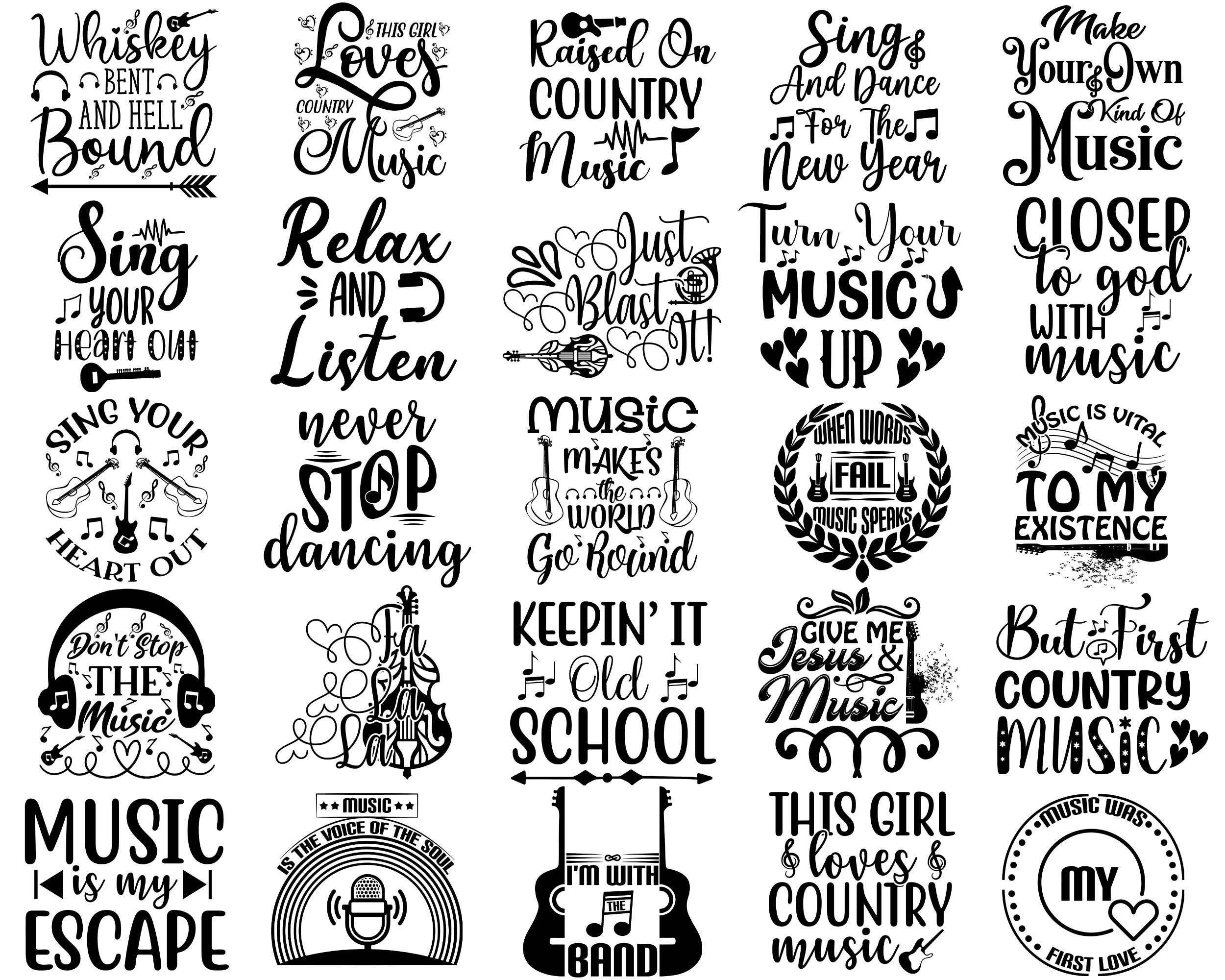 Music Quotes SVG Bundle Music Lover SVG File Musical Funny - Etsy UK