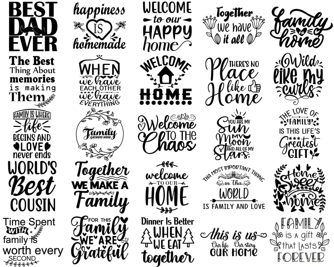 Family Quotes SVG Bundle Family Sign SVG Family SVG Files | Etsy Canada