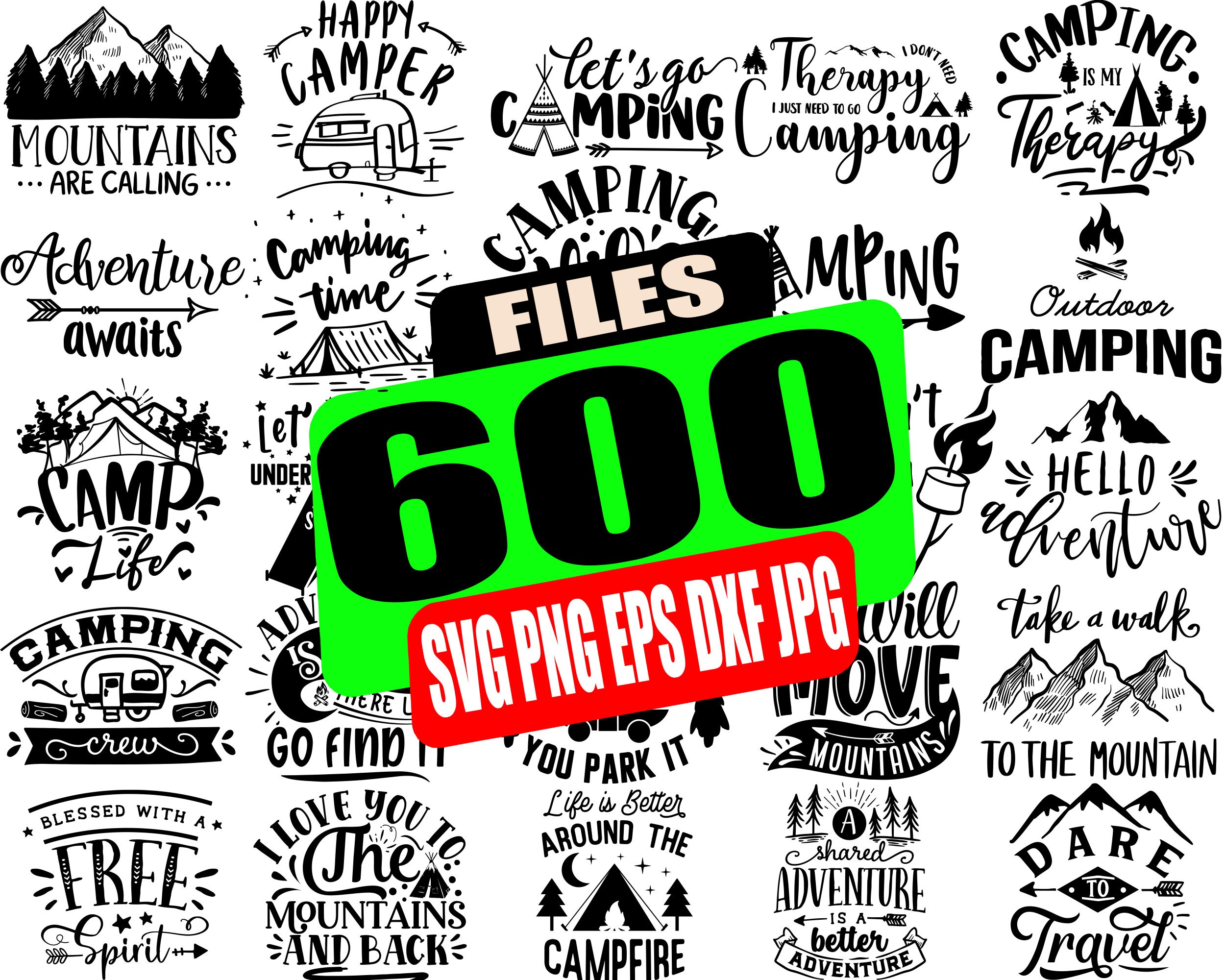 Embellishments Clip Art & Image Files Scrapbooking Happy Camper svg ...