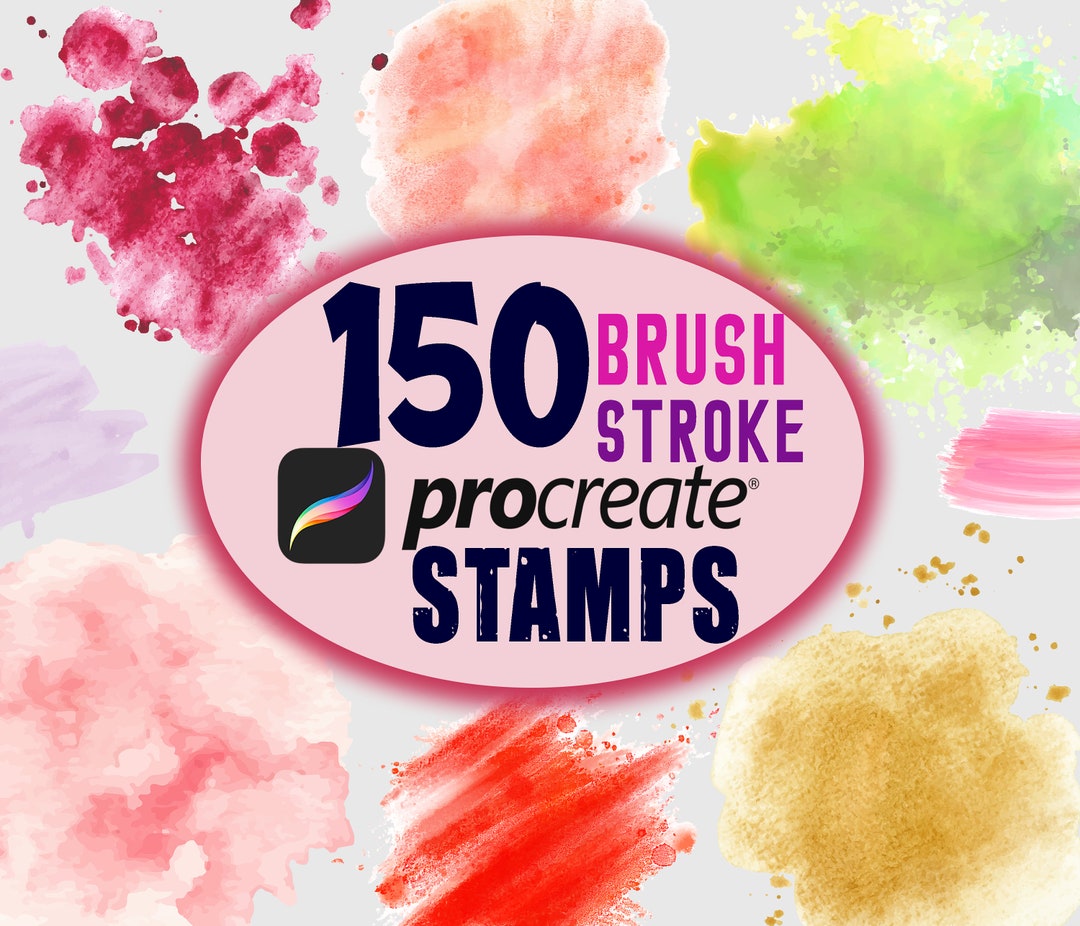 150 Watercolor Procreate Stamps: Splash, Alcohol Ink Brushes (brushset ...