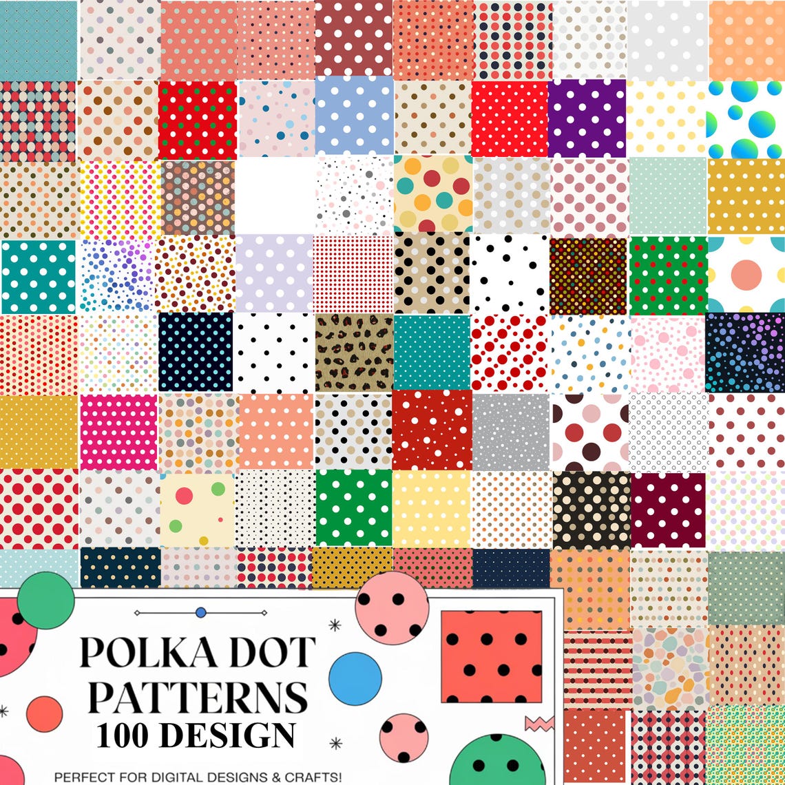 100 Polka Dot Seamless Patterns: Pastel Rainbow Digital Paper (PNG) - Etsy