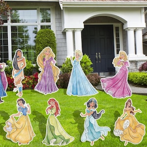 Princess Yard Signs and Cutouts, Princess Water Color , Princess ...