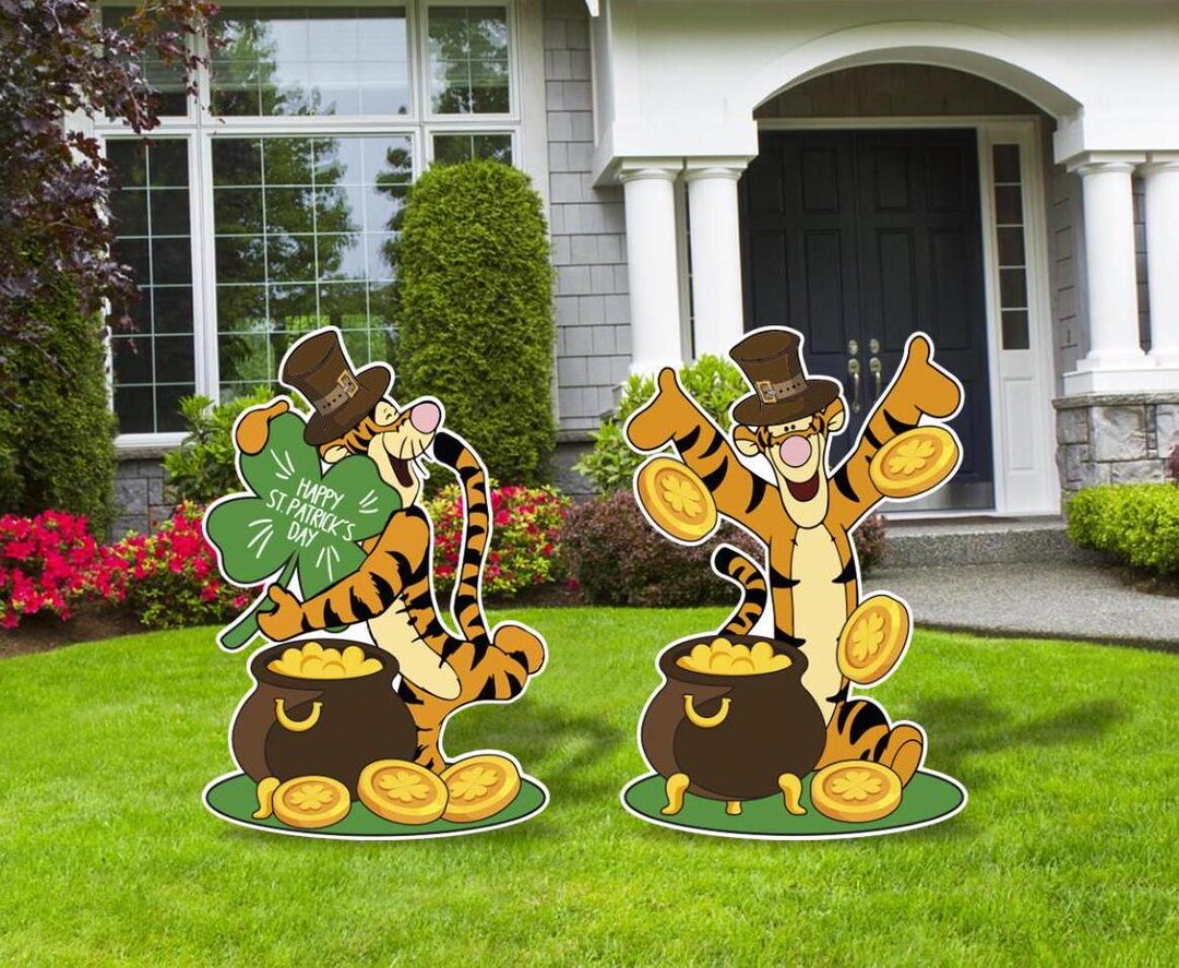 Tigger St Patrick's Day Cutouts, St Patrick's Day Yard Signs, Tigger ...
