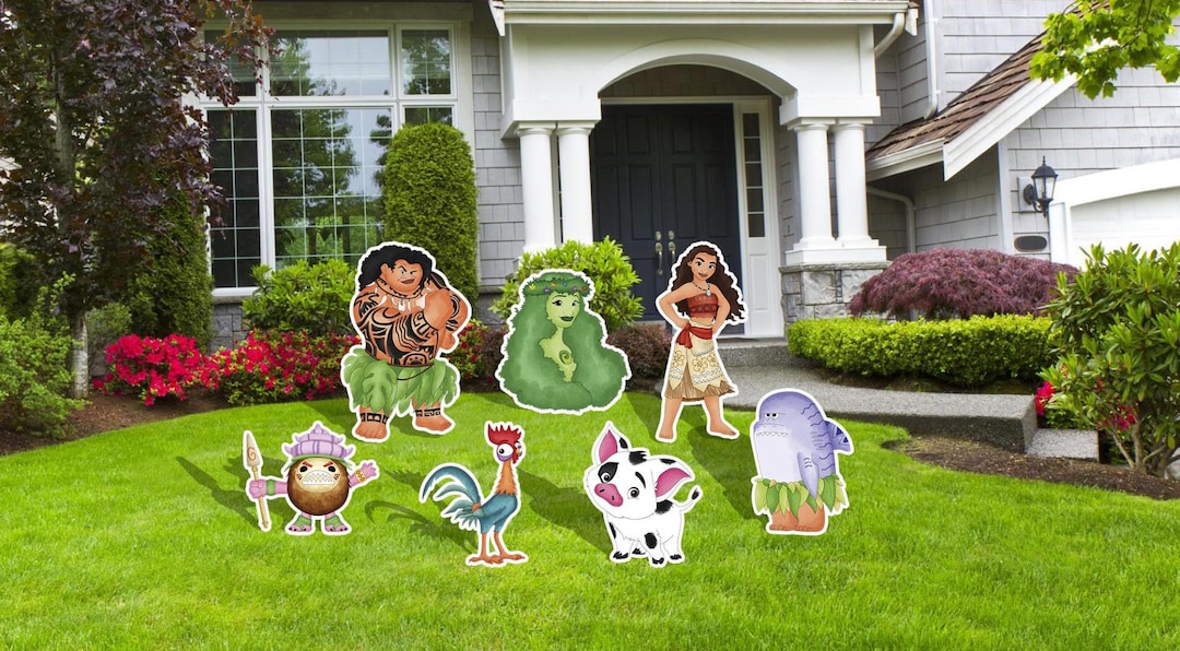 Moana Water Color Cutouts and Yard Signs, Moana Birthday Party Decor ...