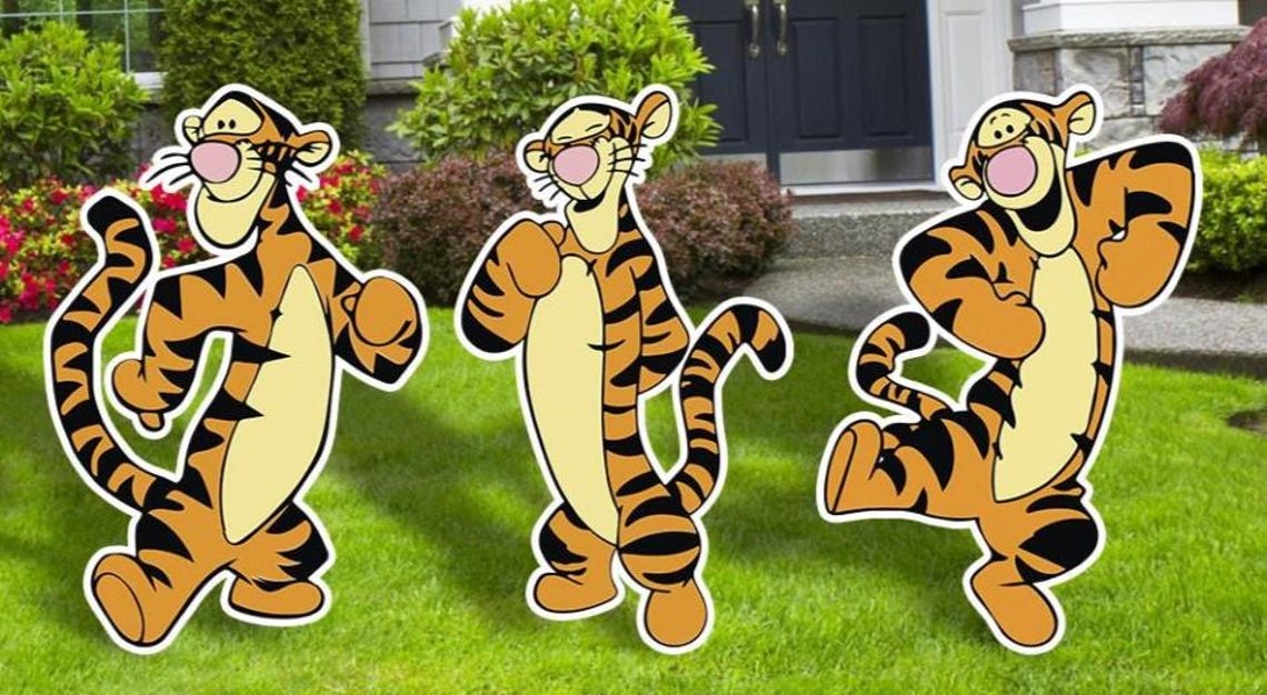 Tigger Cutouts, Tigger Yard Signs, Tigger Birthday Party Decor, Garden ...