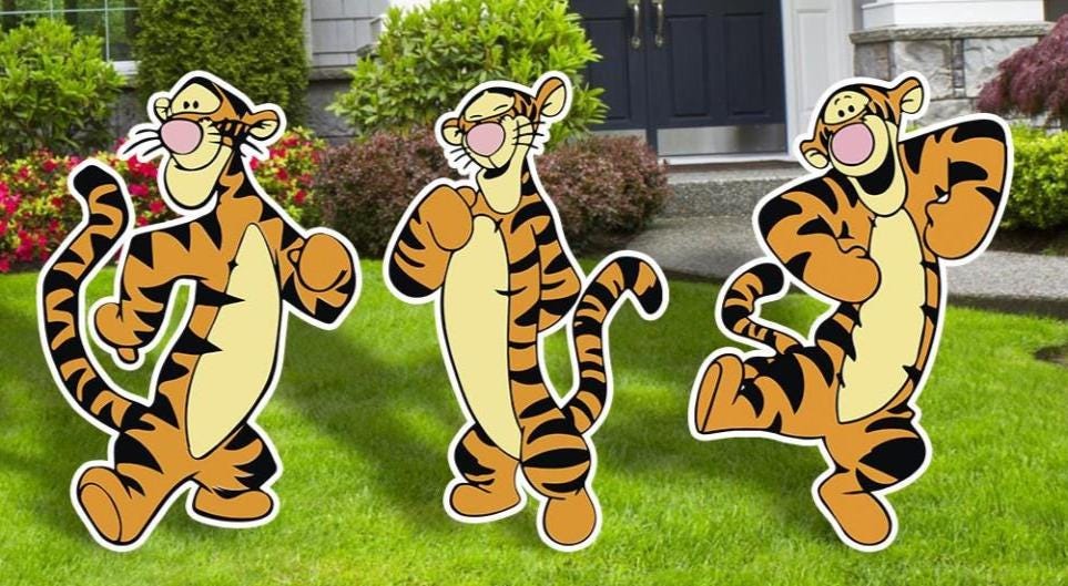 Tigger Cutouts, Tigger Yard Signs, Tigger Birthday Party Decor, Garden ...