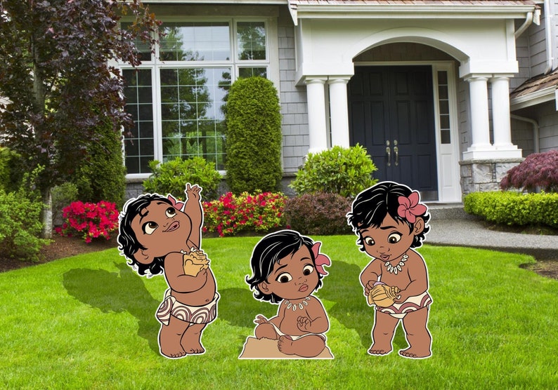 Baby Moana Party Decor Cutouts, Moana Birthday Party Decor, Outdoor ...